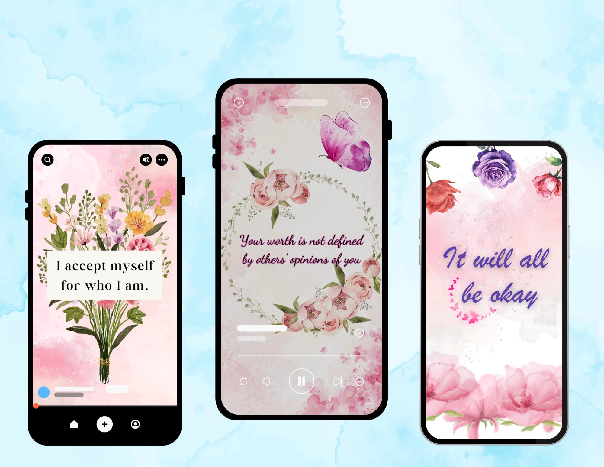 Positive Affirmation Phone Wallpapers: Motivational Quotes (digital ...