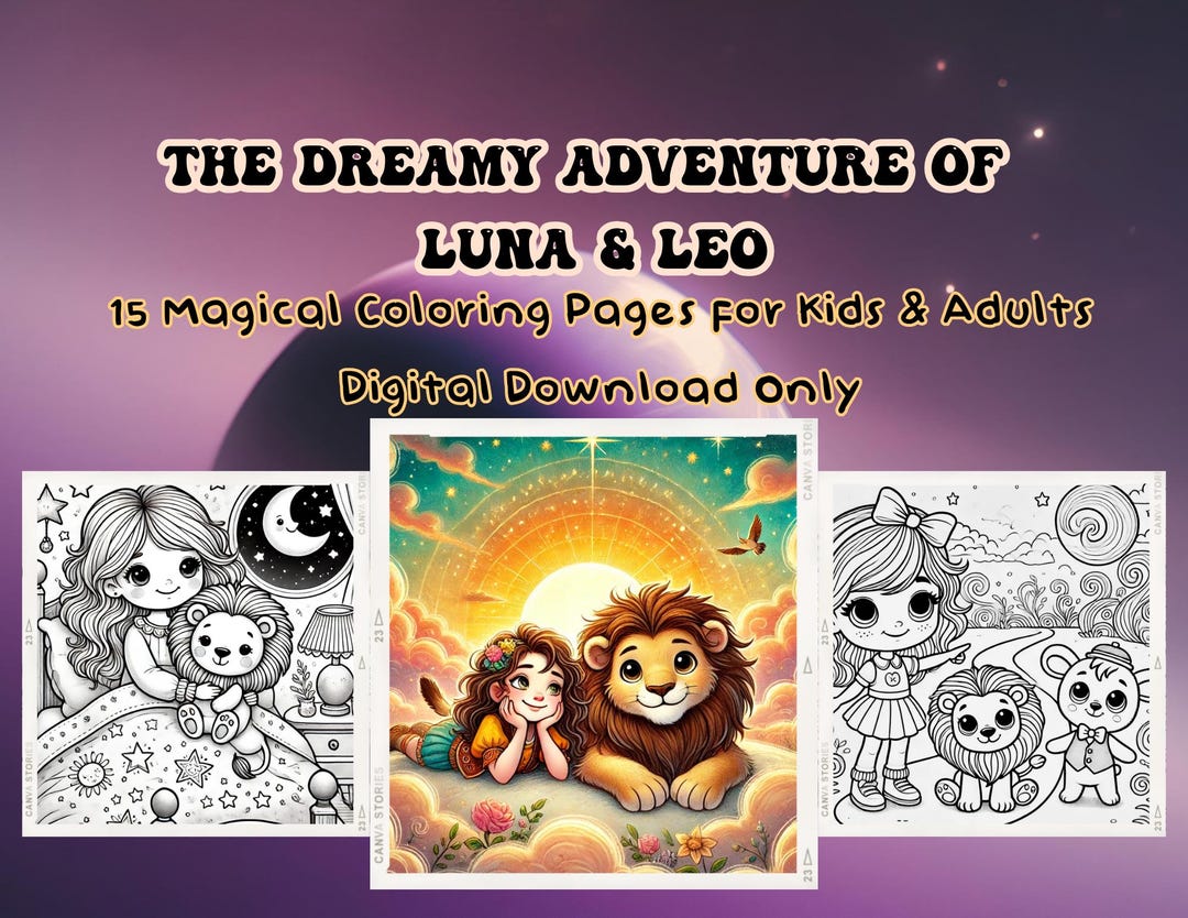 Luna and Leo Coloring Book: 15 Whimsical Pages (digital Download) - Etsy