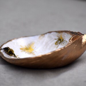 Bee Decoupage Clam Shell | Gold and Pink | Cape Cod | Liquid Gold ...