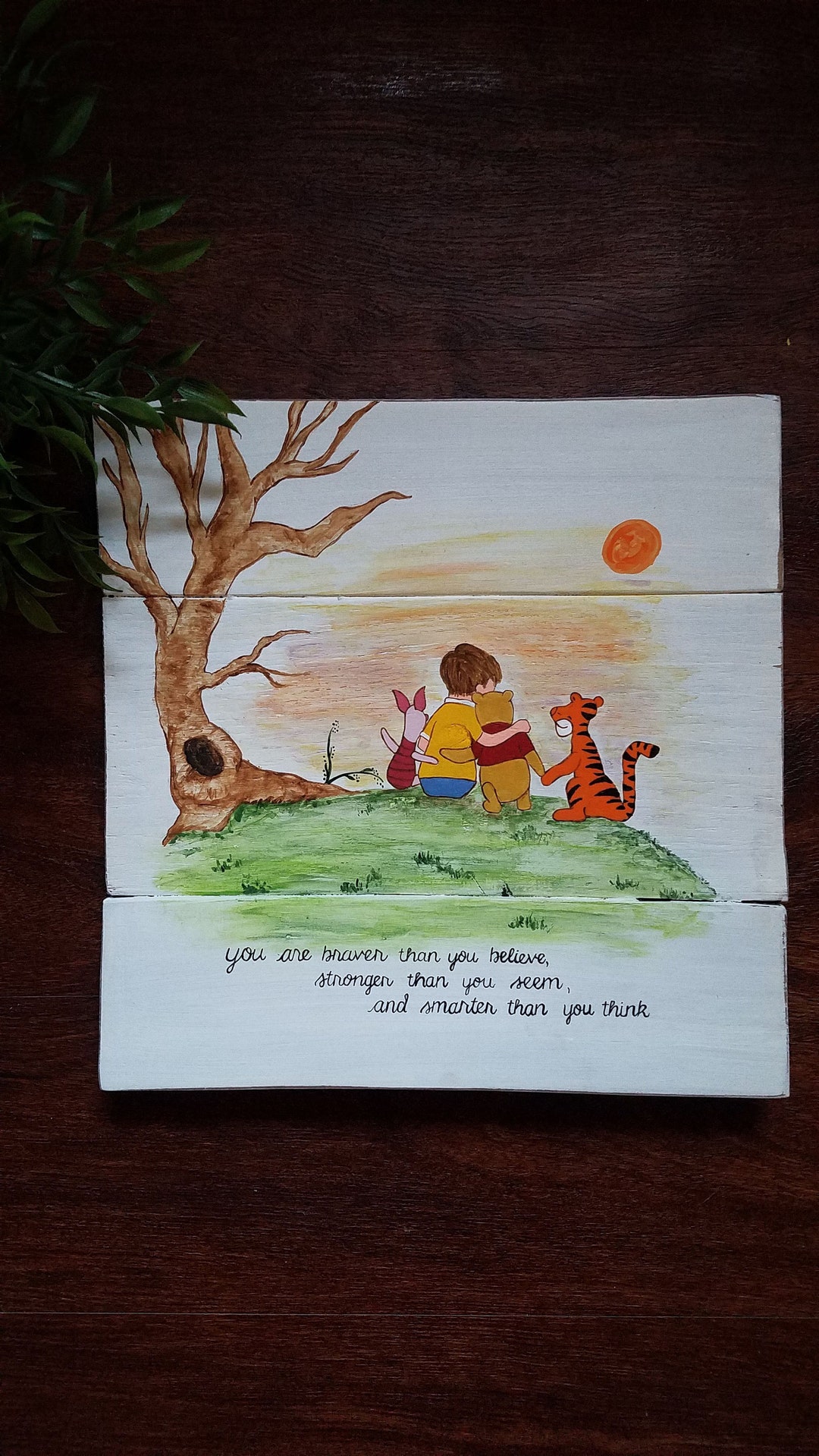 Rustic Winnie the Pooh Sunset Wall Decor "you Are Braver Than You ...