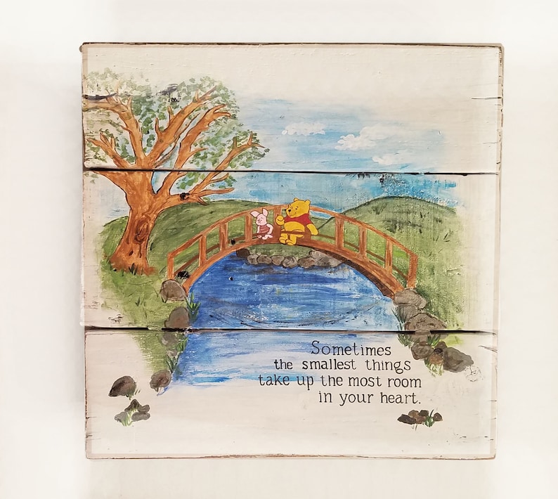 Winnie the Pooh and Piglet sitting on Bridge sometimes - Etsy