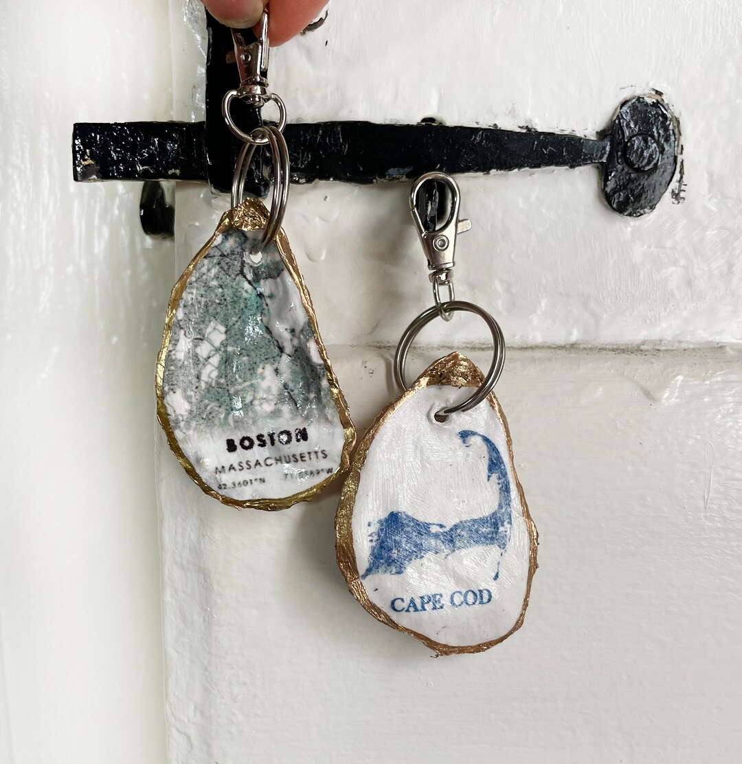 KEYCHAINS: Map of Cape Cod & Boston Custom Beach House, New Home Gift ...