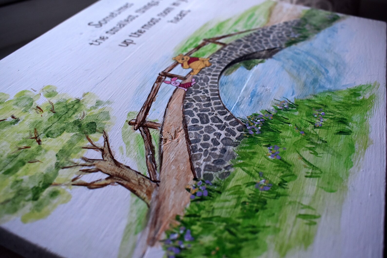 Winnie the Pooh and Piglet sitting on Bridge sometimes | Etsy