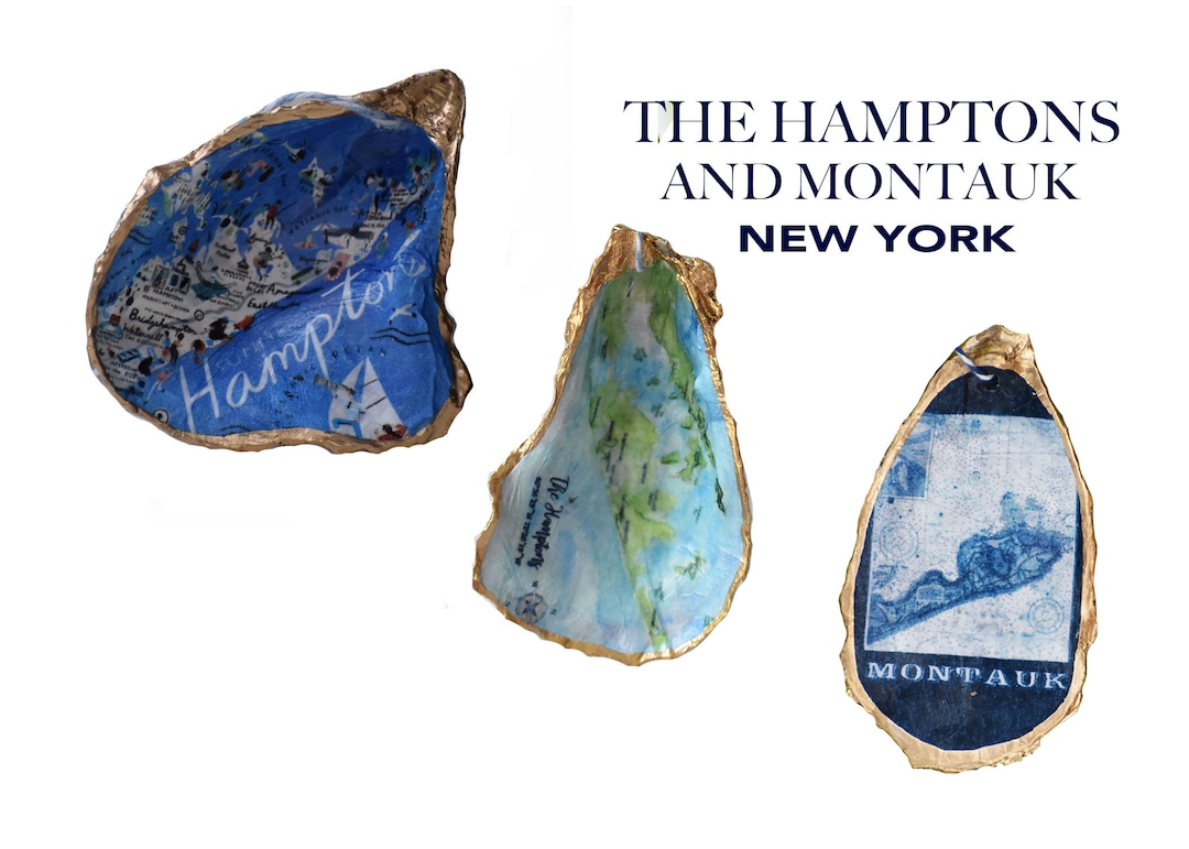 The Hamptons Montauk Long Island, New York Oyster Shell Ornament - Etsy