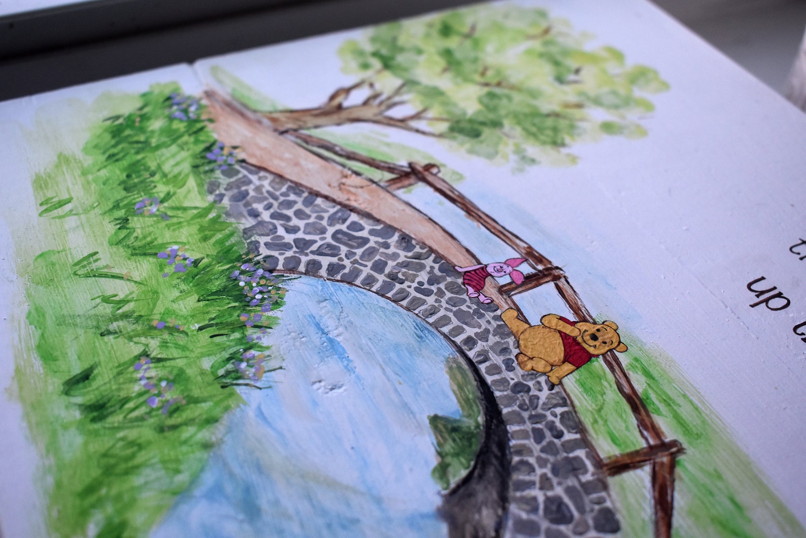 Winnie the Pooh and Piglet sitting on Bridge sometimes | Etsy