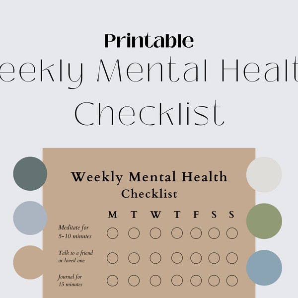 Mental Health Checklist Printable - Etsy