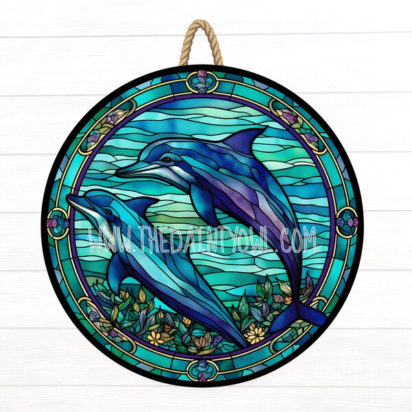Dolphin Stained Glass Png - Etsy