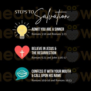 Steps to Salvation Digital PNG How to Be Saved Instant Download Romans ...