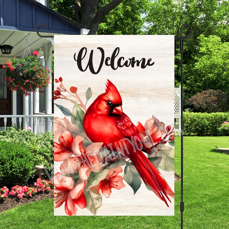 Red Bird Yard Flags - Etsy