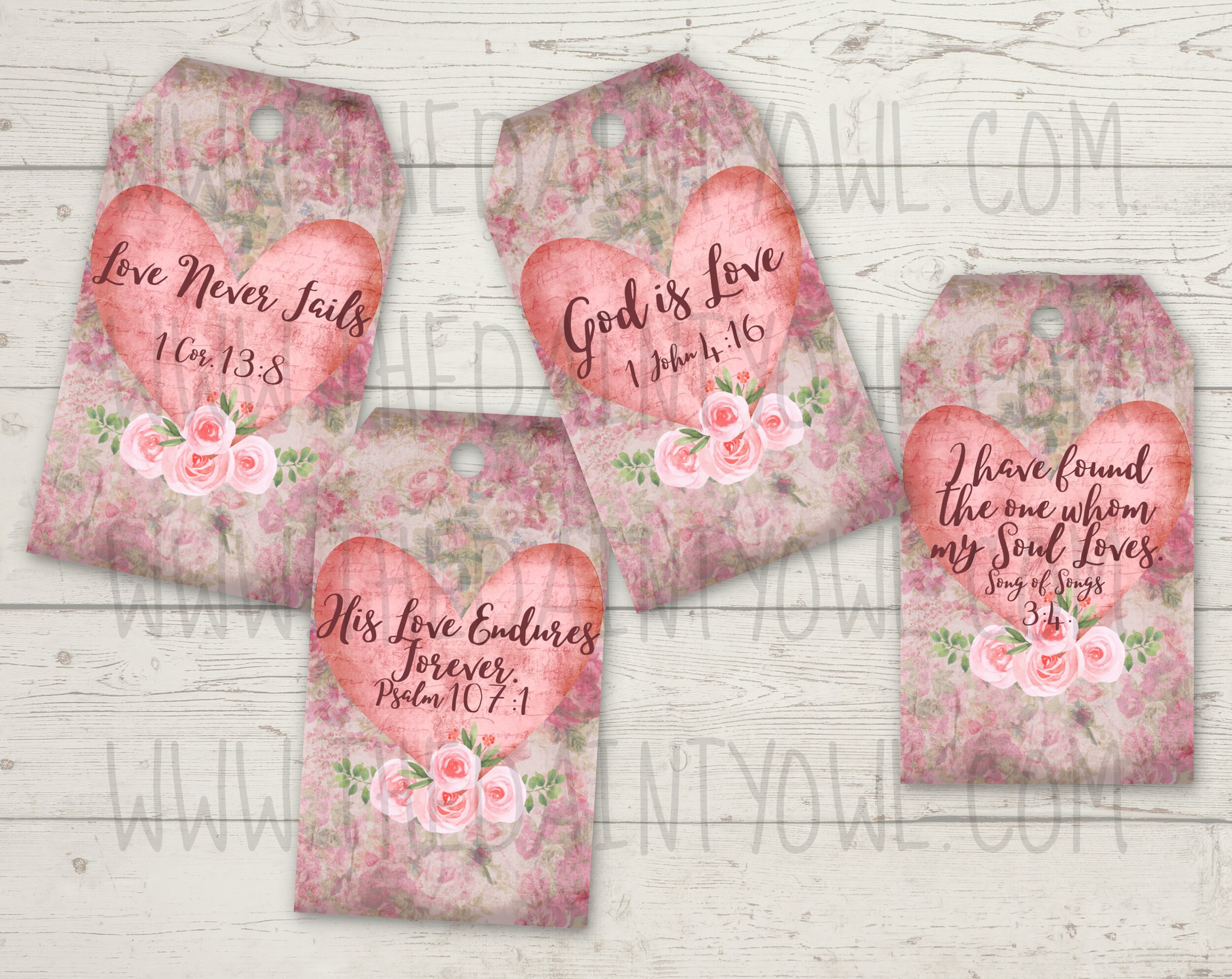 Valentine Scripture Printable Gift Tag Christian Valentine - Etsy