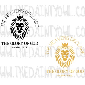 Heavens Declare the Glory of God PNG SVG Psalm 19:1 Digital Printable ...
