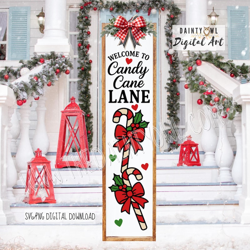 Candy Cane Lane Sign - Etsy