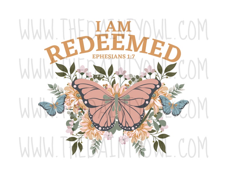 Redeemed Sublimation PNG Christian Bible Verse Sublimation I - Etsy