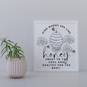 Kind Words Are Like Honey Sublimation PNG SVG Bible Verse Printable JPG ...