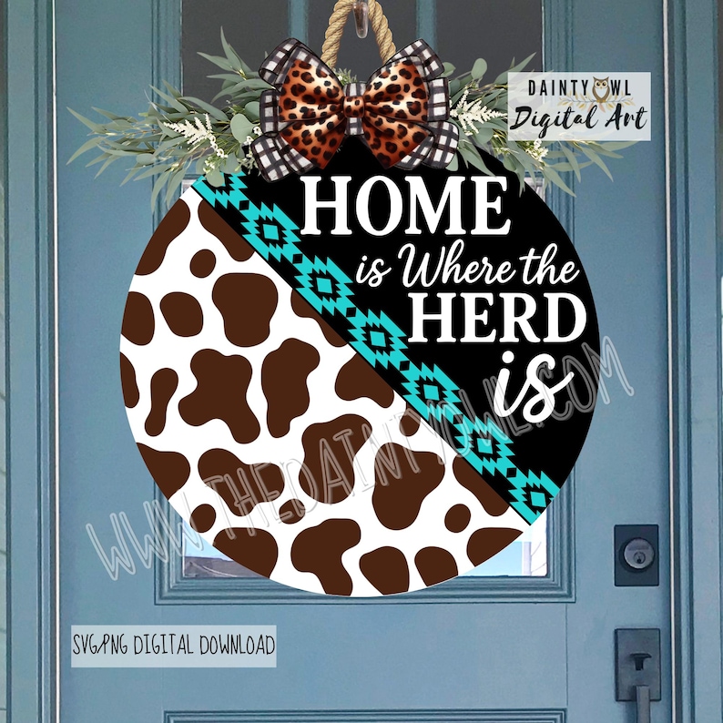 Cowhide Southwestern Pattern SVG PNG: Ranch Farm Sign Art (digital ...
