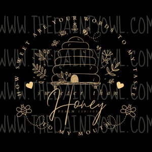Sweeter Than Honey Beehive PNG SVG Scripture Psalm 119:103 PNG ...