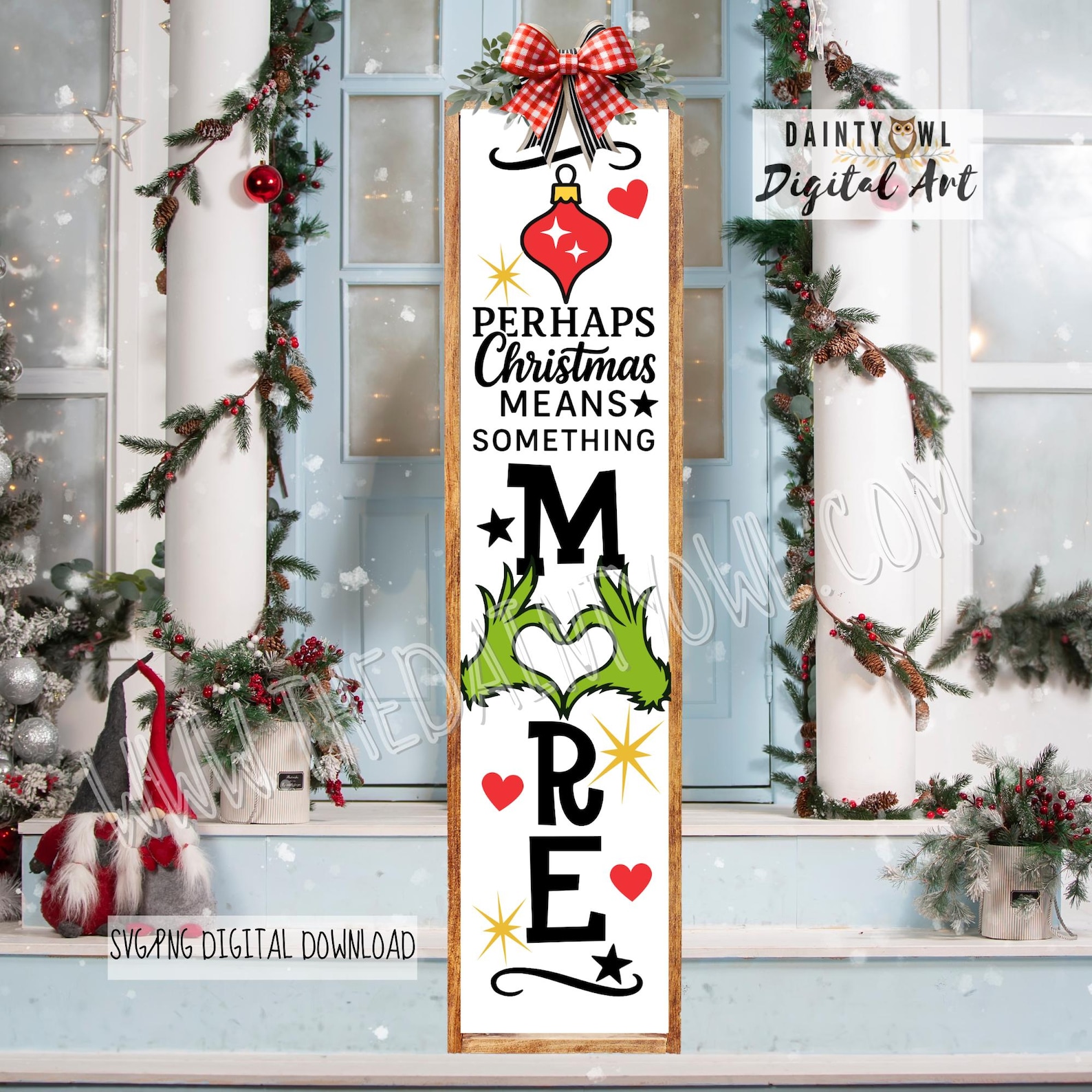 SVG/PNG Christmas Means More Porch Leaner Art: Retro Christmas ...