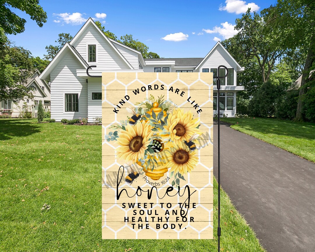 Beehive and Sunflowers Digital Flag Design 12x18 Garden Flag ...