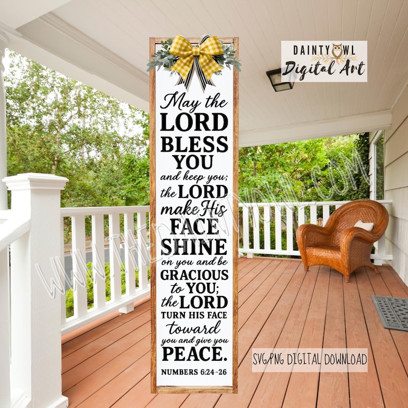 Christian Blessing Porch Leaner SVG/PNG: Southern Farmhouse Bible Verse ...