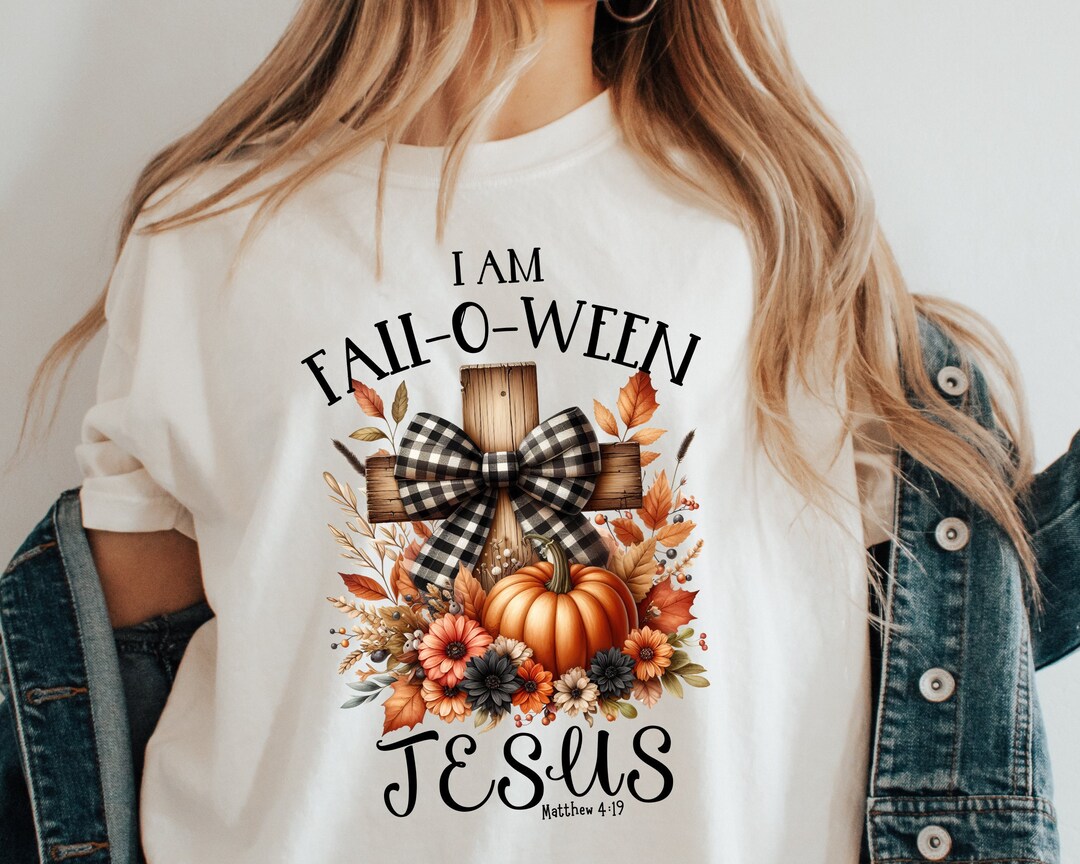 Fall-o-ween Jesus PNG: Christian Halloween Shirt Design (digital ...