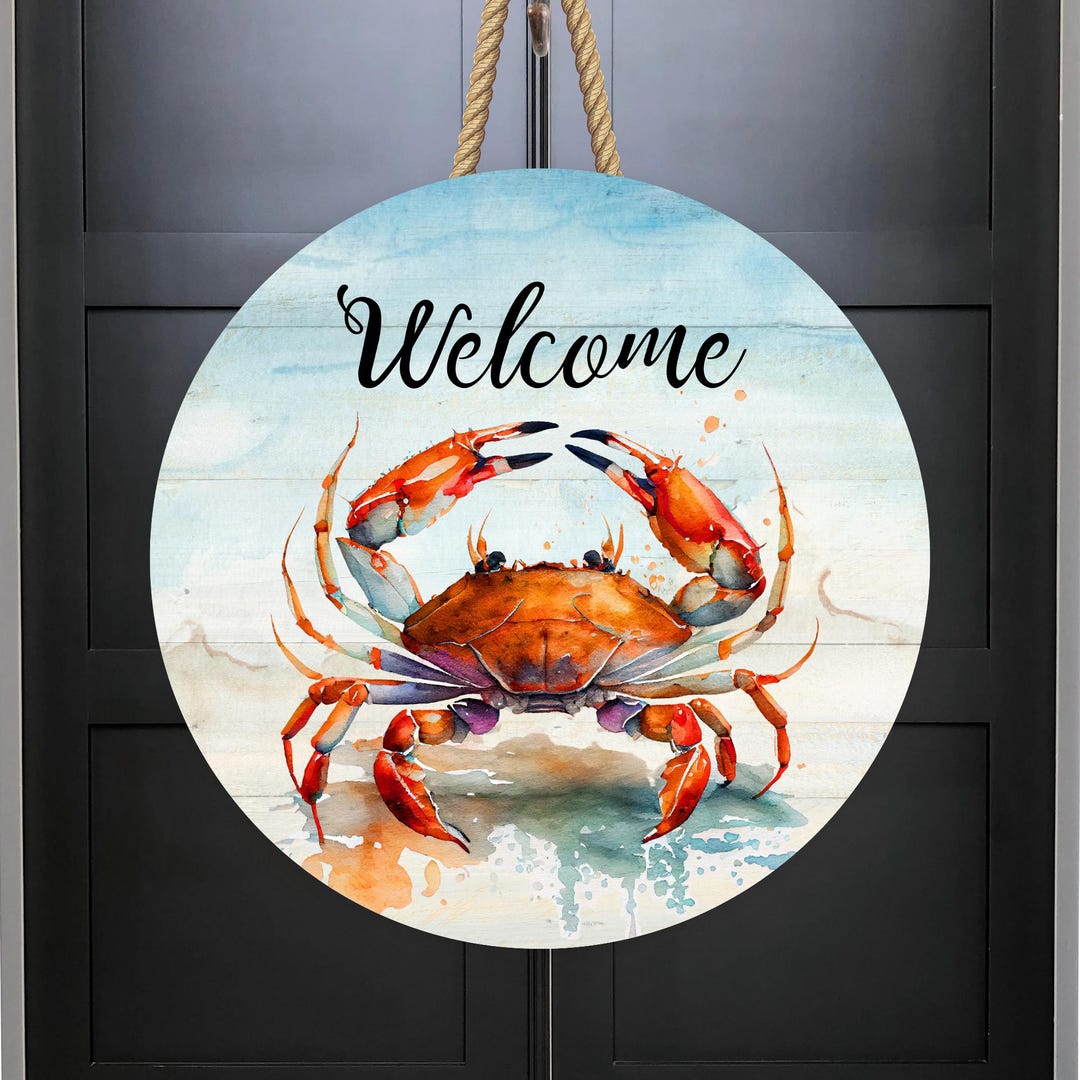 Beach Crab Welcome Round Sign: Sublimation PNG (digital File) - Etsy