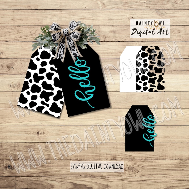 Western Cowhide Door Tag SVG PNG: Ranch Farmhouse Decor (digital ...
