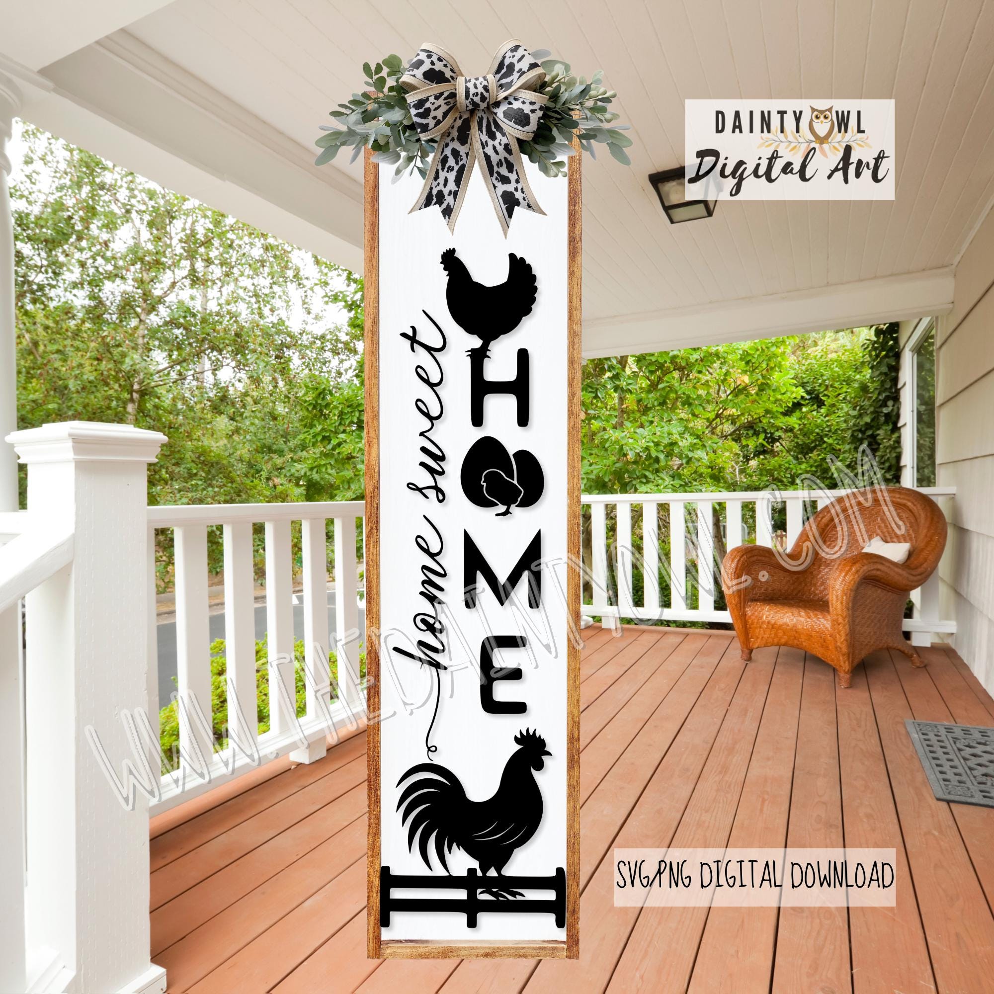SVG/PNG Home Sweet Home Chicken Farmhouse Porch Sign (digital Download ...