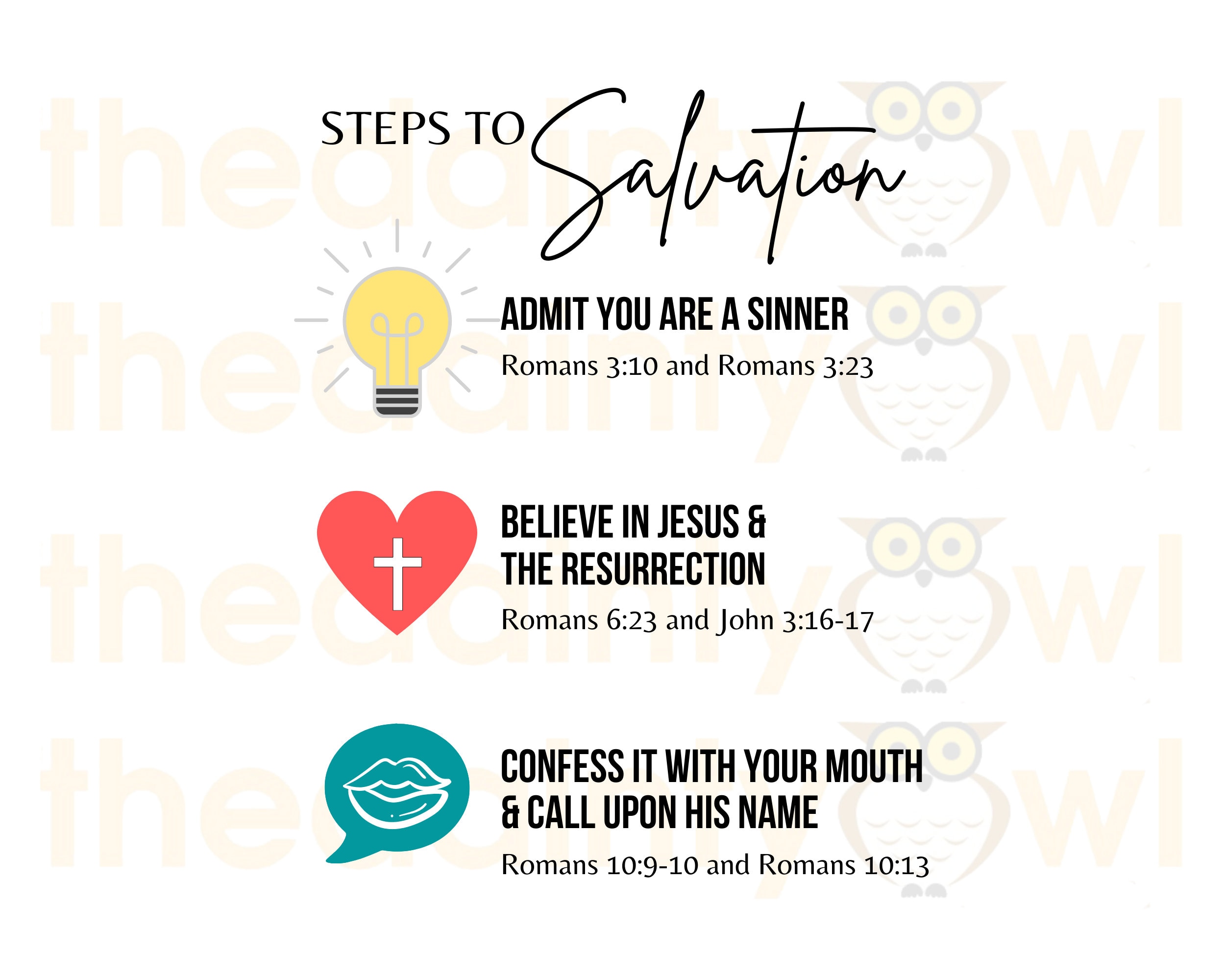 Steps to Salvation Digital PNG: Christian Gift (instant Download) - Etsy