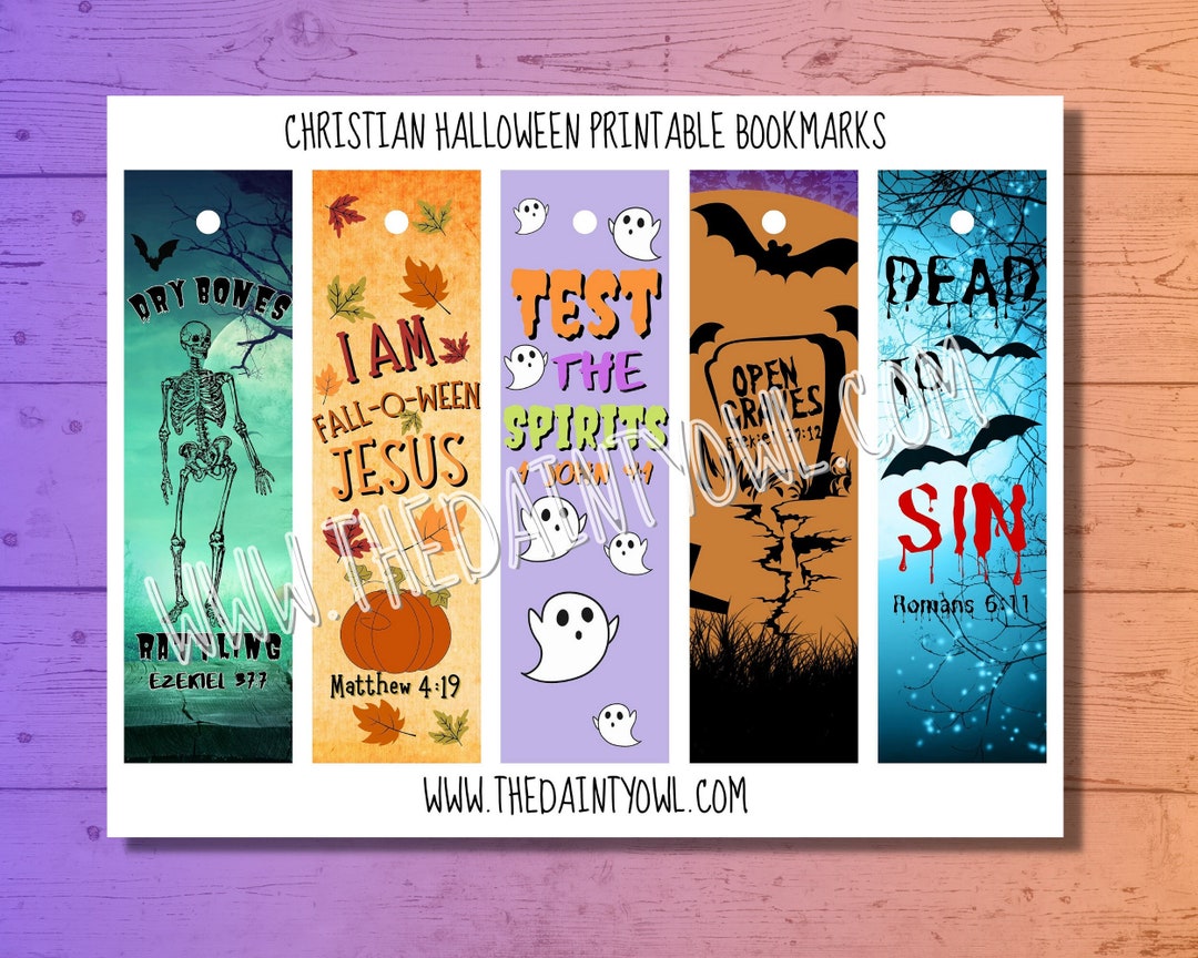 Printable Christian Halloween Bookmarks Christian Bookmarks for ...