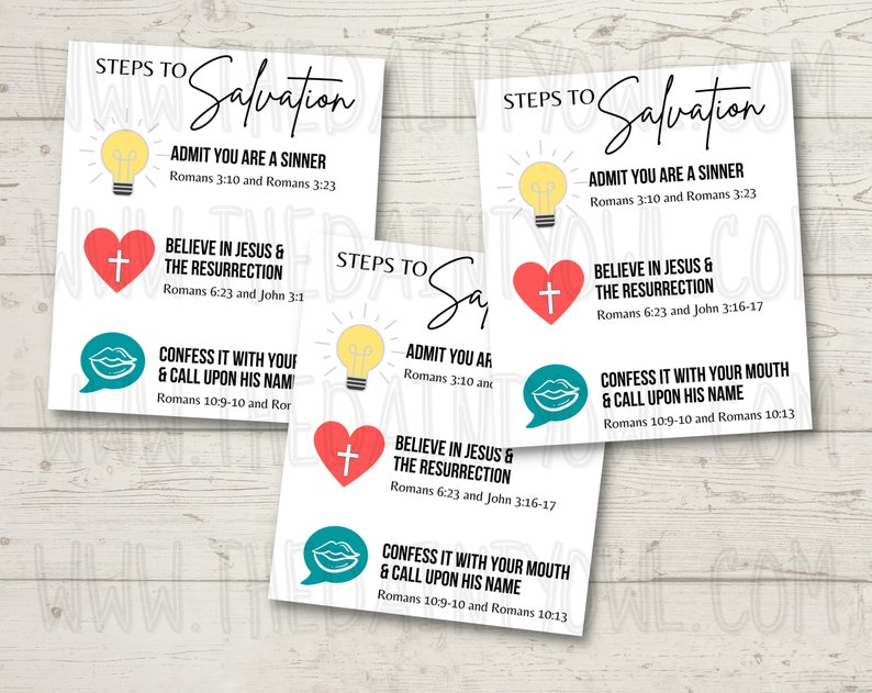 Salvation Tract Printable: Gospel Evangelism Tools (digital Download ...
