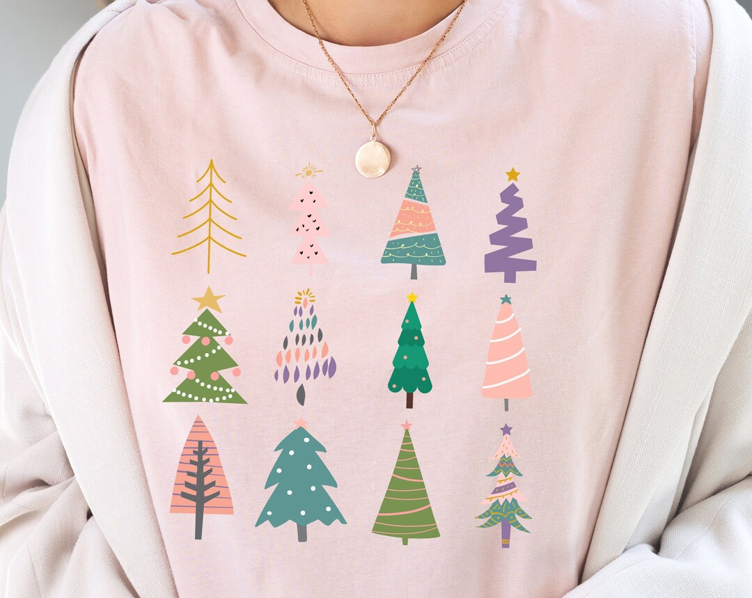 Christmas Tree Sublimation Design Pastel Christmas Digital Download ...