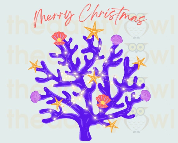 Coral Christmas Tree Sublimation Design Crustaceancore Coral - Etsy