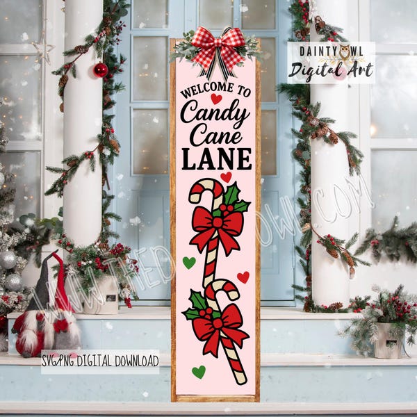 Candy Cane Lane Sign - Etsy
