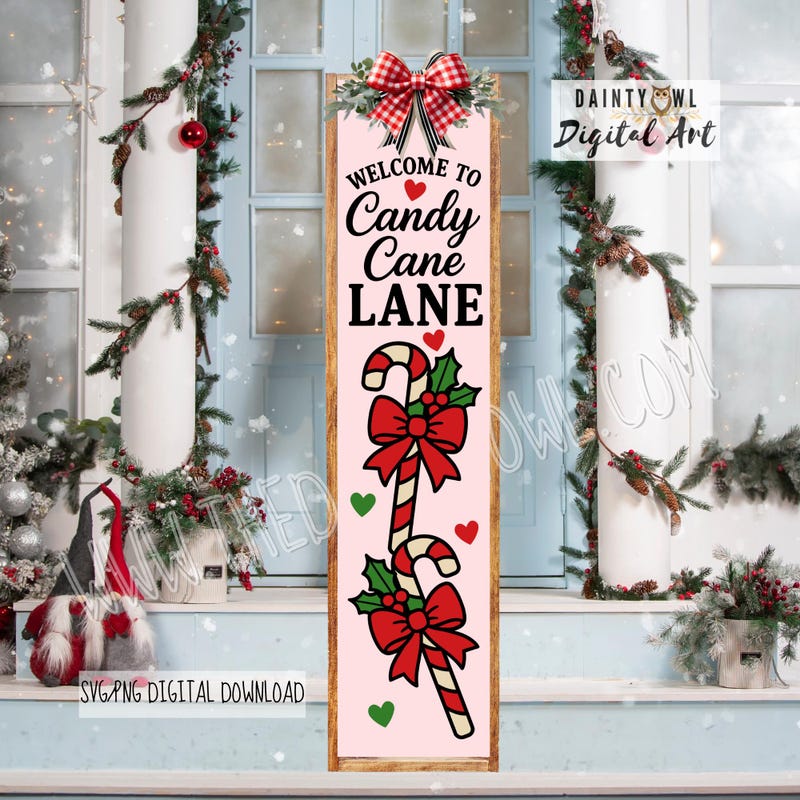 Candy Cane Lane Sign - Etsy