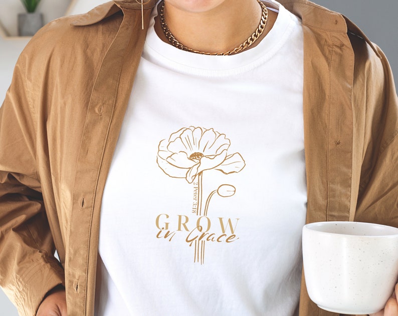 Grow in Grace Flower Stem Sublimation PNG 2 Peter 3:18 - Etsy