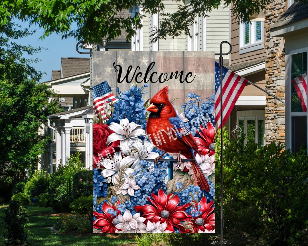 12x18 Garden Flag Sublimation Design PNG Patriotic Red - Etsy
