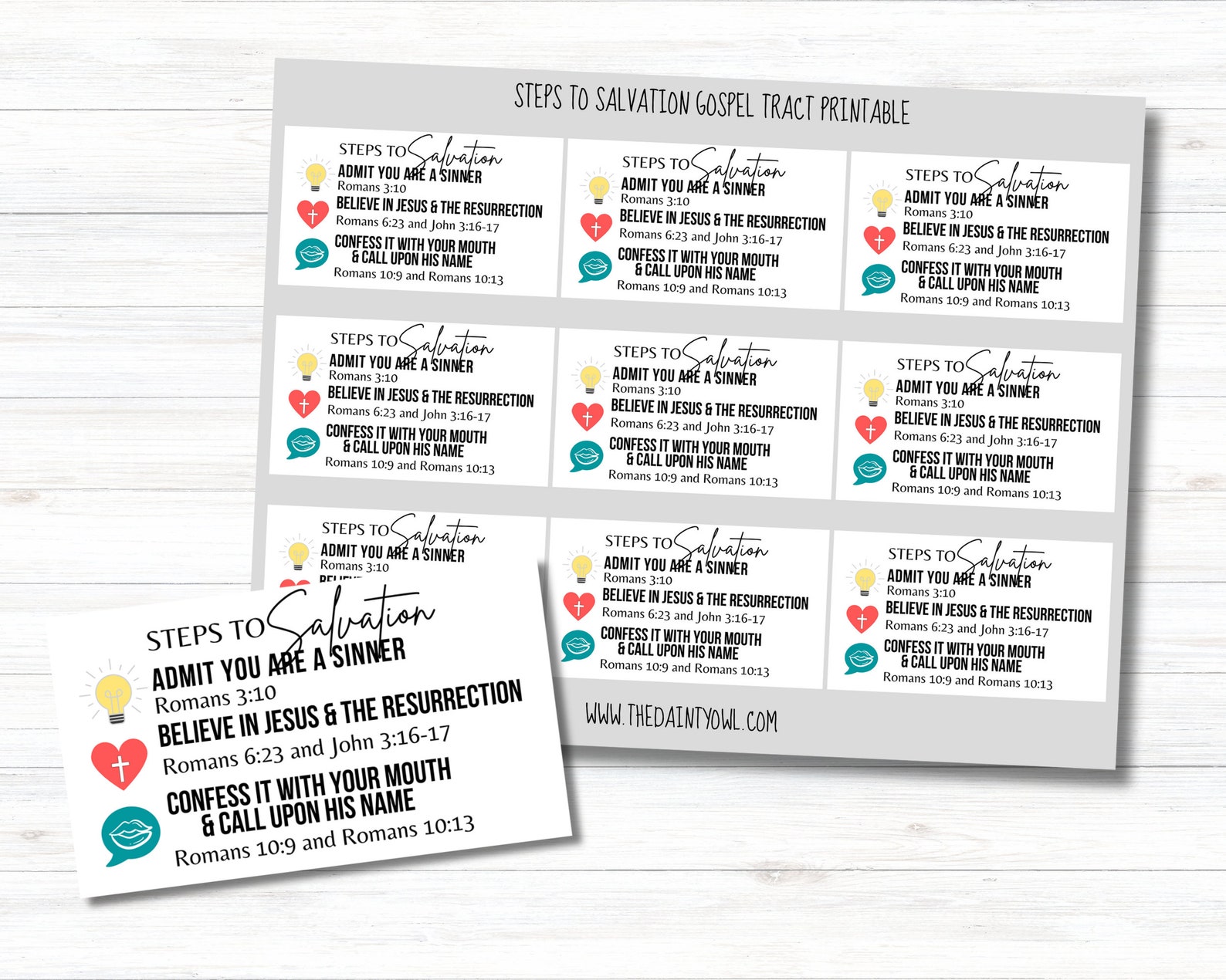Salvation Tract Printable: Gospel Evangelism Tools (digital Download ...