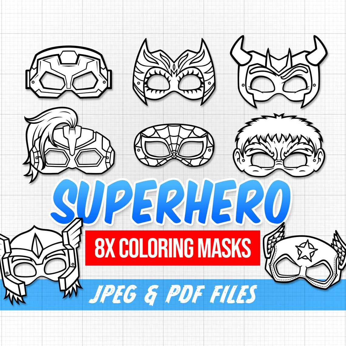 Superhero Masks, Super Hero Coloring Masks, Color Your Own Masks ...