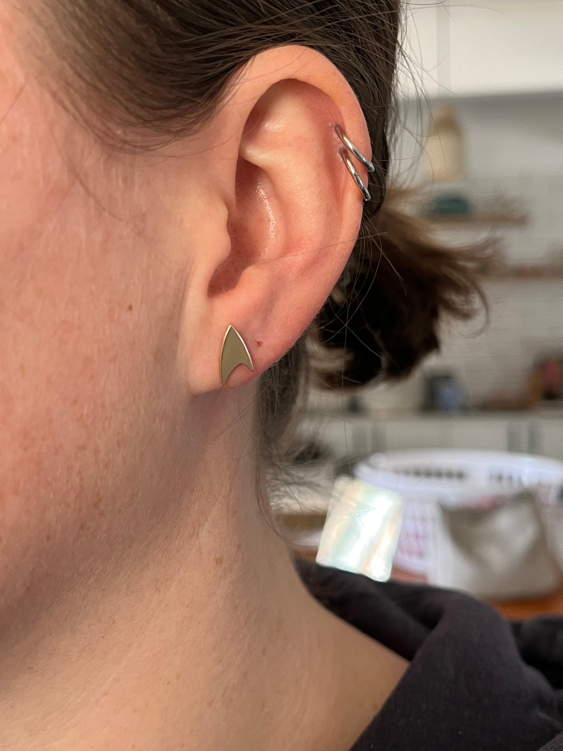 9ct Solid Gold Starfleet Delta Stud Earrings - Etsy