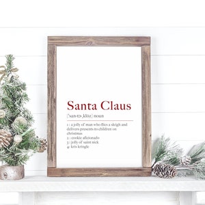 Santa Claus Definition Printable Wall Art Santa Claus Print Santa Claus ...