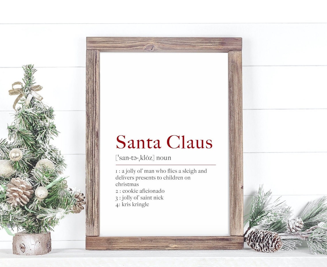 Santa Claus Definition Printable Wall Art Santa Claus Print Santa Claus ...