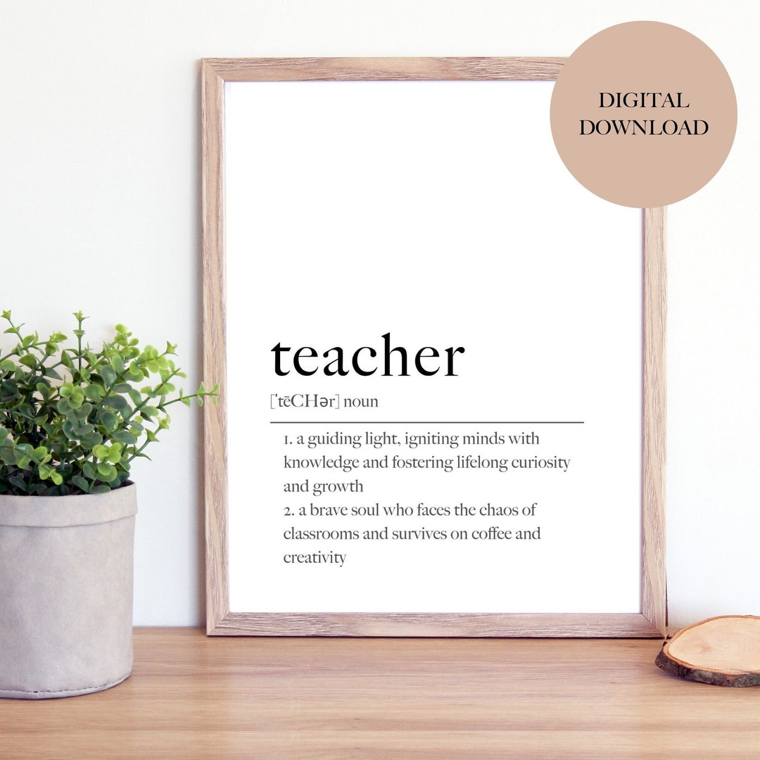 Teacher Definition Digital Download Teacher Print Teacher Poster ...