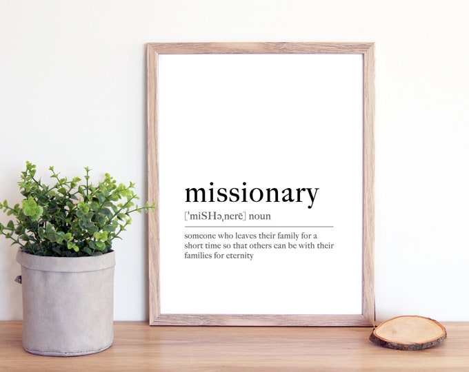 Missionary Definition Printable Wall Art Missionary Print Missionary ...