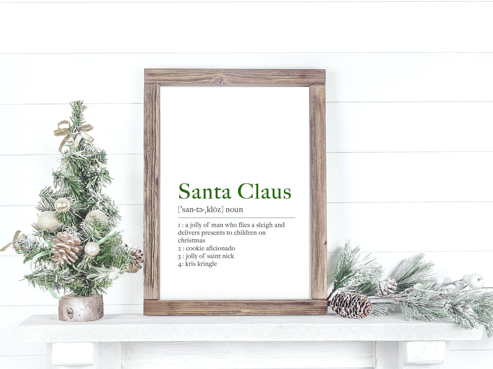 Santa Claus Definition Printable Wall Art Santa Claus Print Santa Claus ...