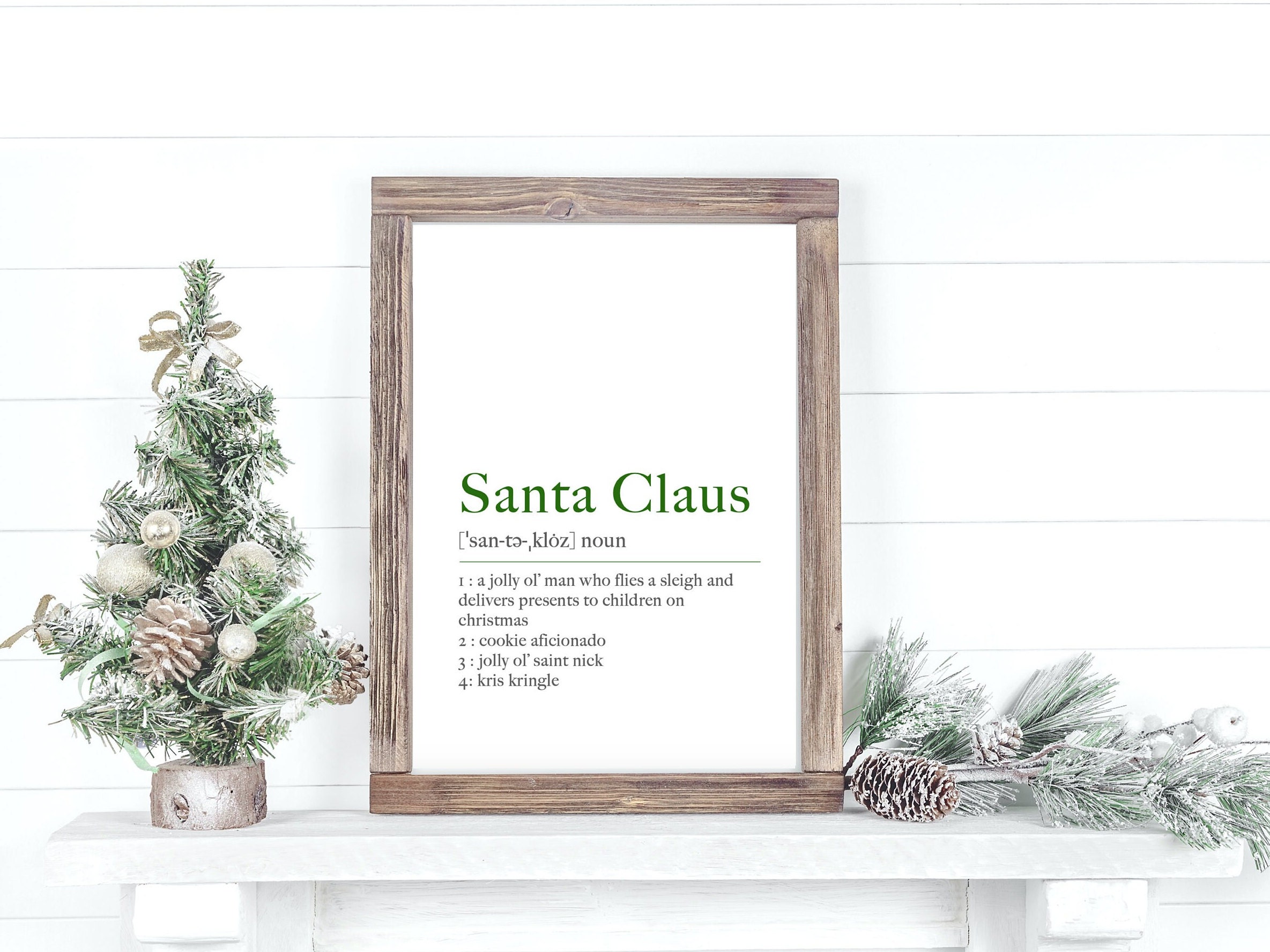Santa Claus Definition Printable Wall Art Santa Claus Print Santa Claus ...