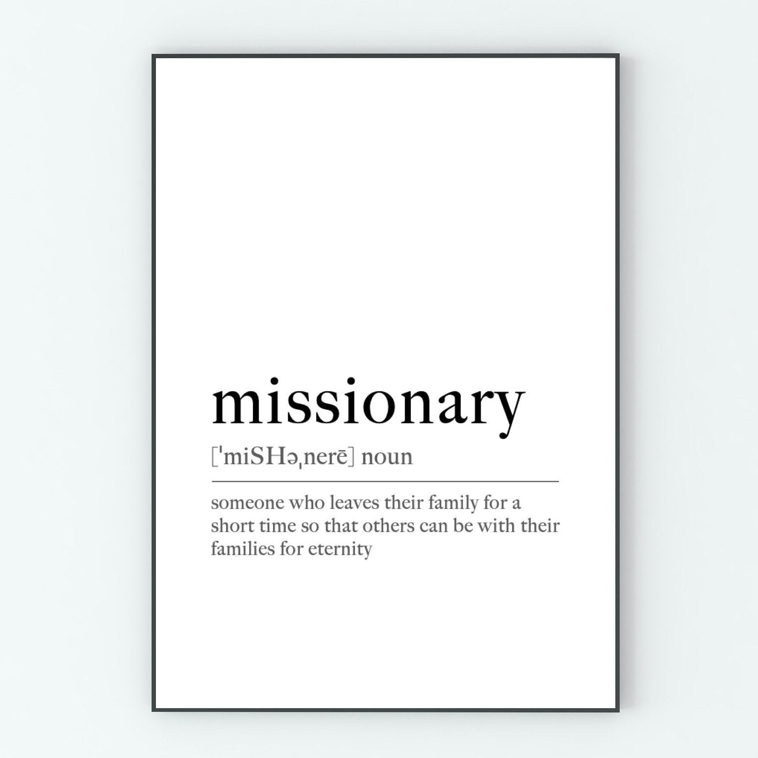 Missionary Definition Printable Wall Art Missionary Print Missionary ...