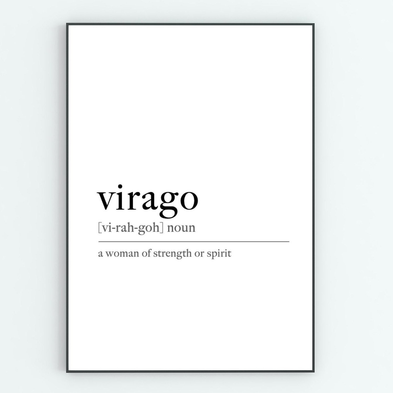 Virago Definition Printable Wall Art Virago Print Virago Poster ...