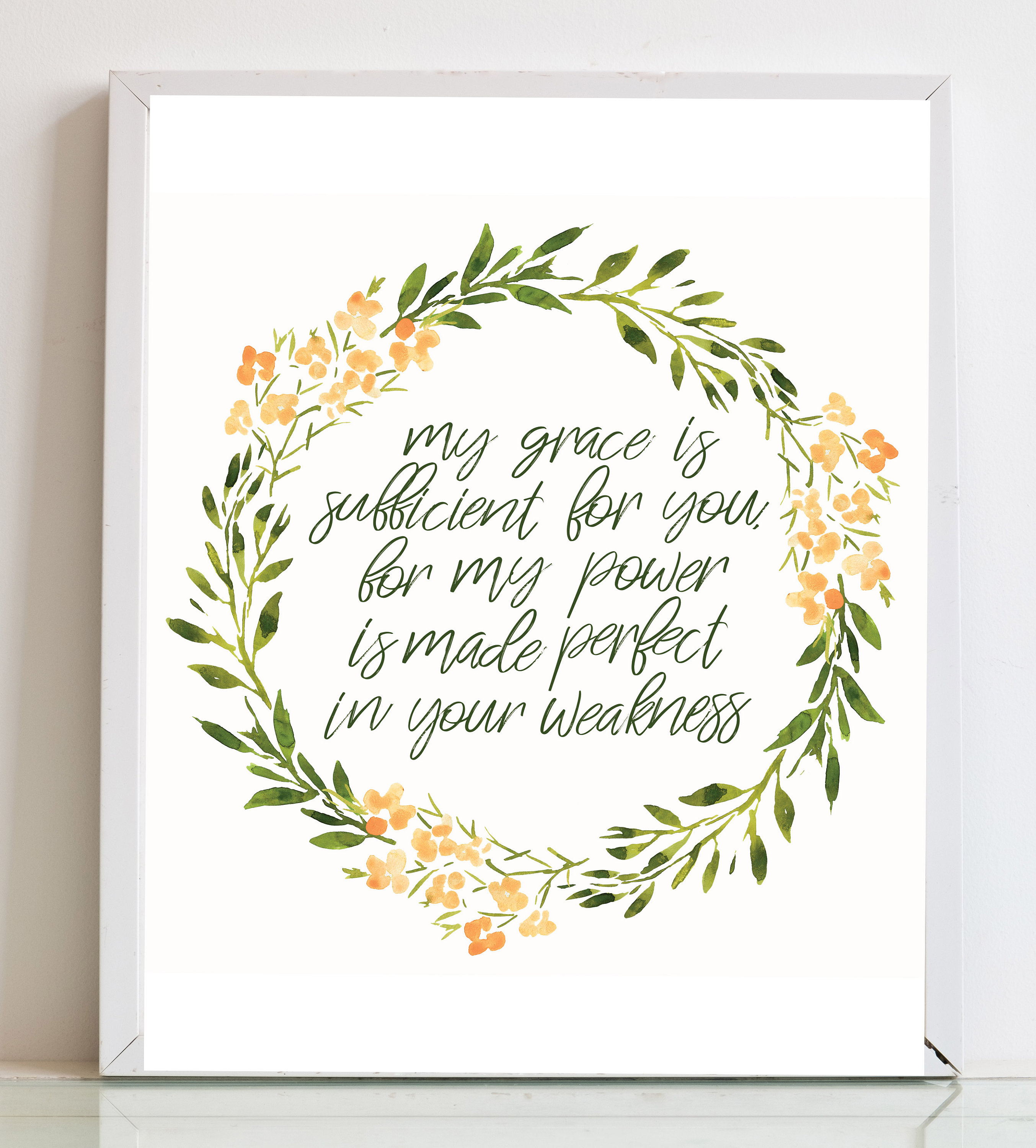 My Grace is Sufficient for You, Christian Print, Scripture, 2 ...