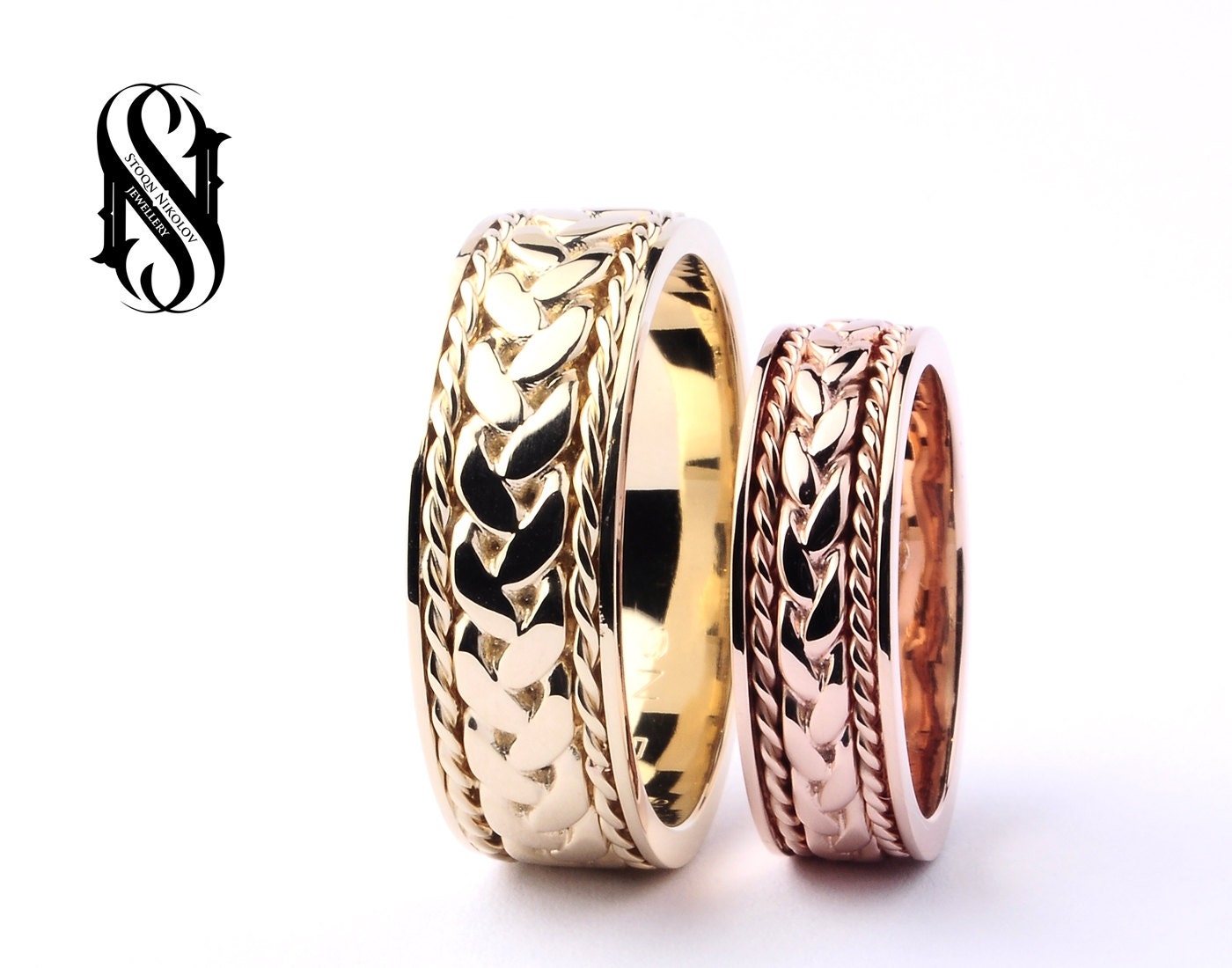 Couple Wedding Rings 14K Gold Couple Rings Gold Wedding Ring | Etsy