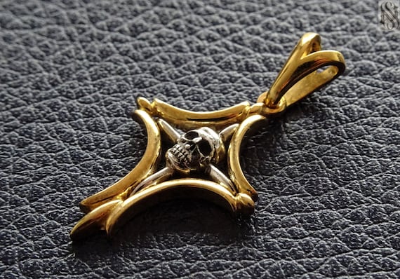 Solid Gold Cross Necklace 14K Gold Cross Design | Etsy